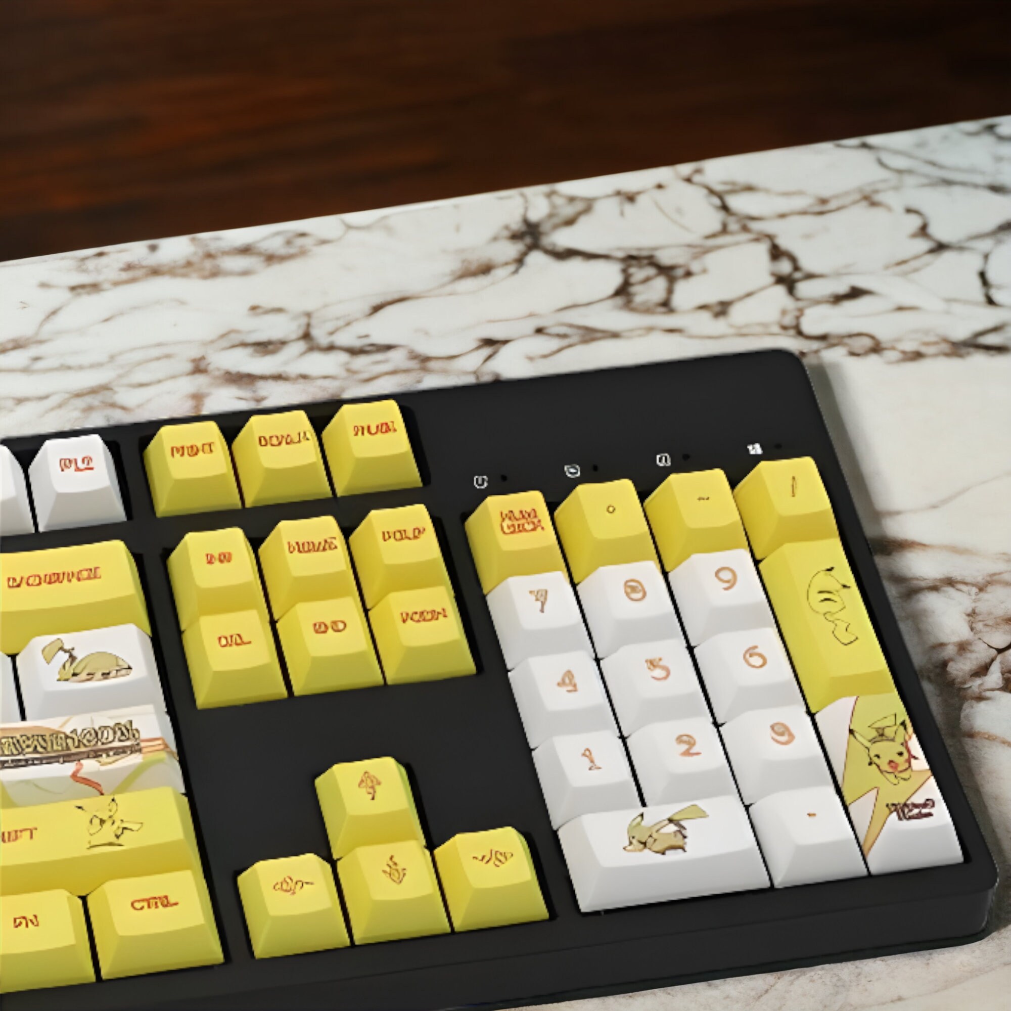 Pikachu Pokemon Keycaps Set, Cute Japanese Anime Theme Inspired Gaming ...