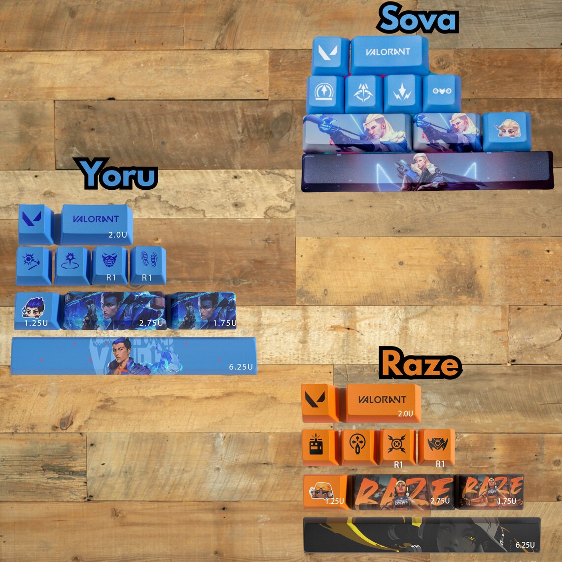 Valorant Keycaps, Reyna Chamber Jett Omen Cypher Sage Viper Killjoy ...