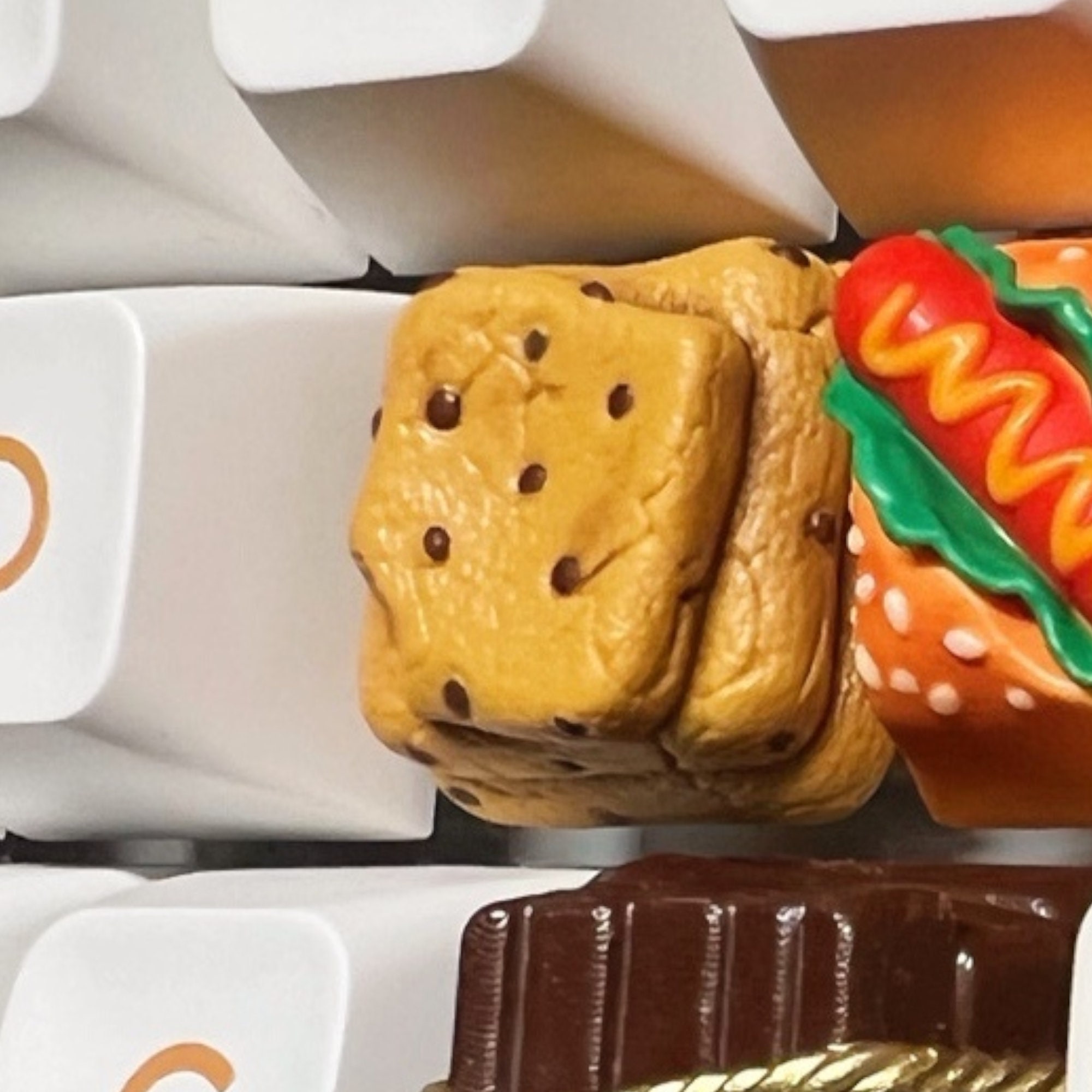 Food Keycaps, Cheese Cookie Cake Chocolate Hot Dog Waffle Gourmet Resin ...