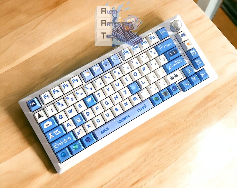 Space Clouds Keycap Set, Planet Rocket Ship Sun Moon Cosmic Astral ...