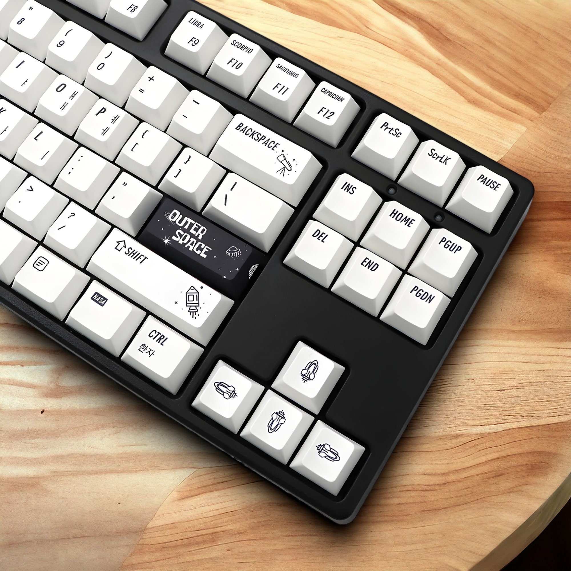 Outer Space Keycap Set, Astronaut Moon Planets Stars Solar System ...