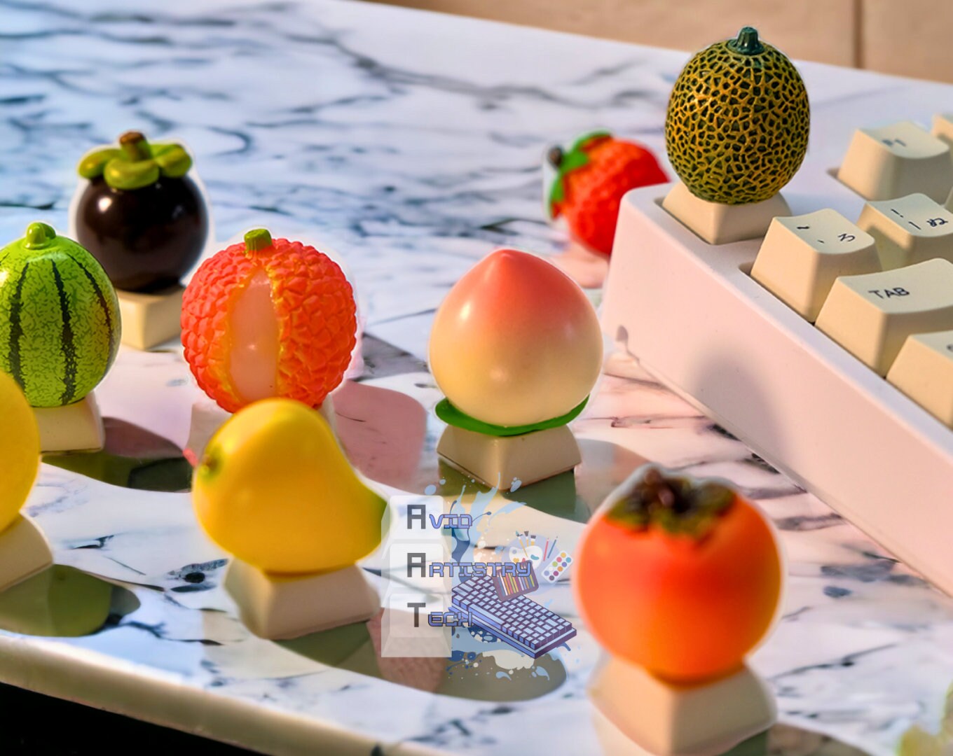 Fruit Keycaps 3D, Mango, Persimmon, Orange, Strawberry, Lemon Crafted ...