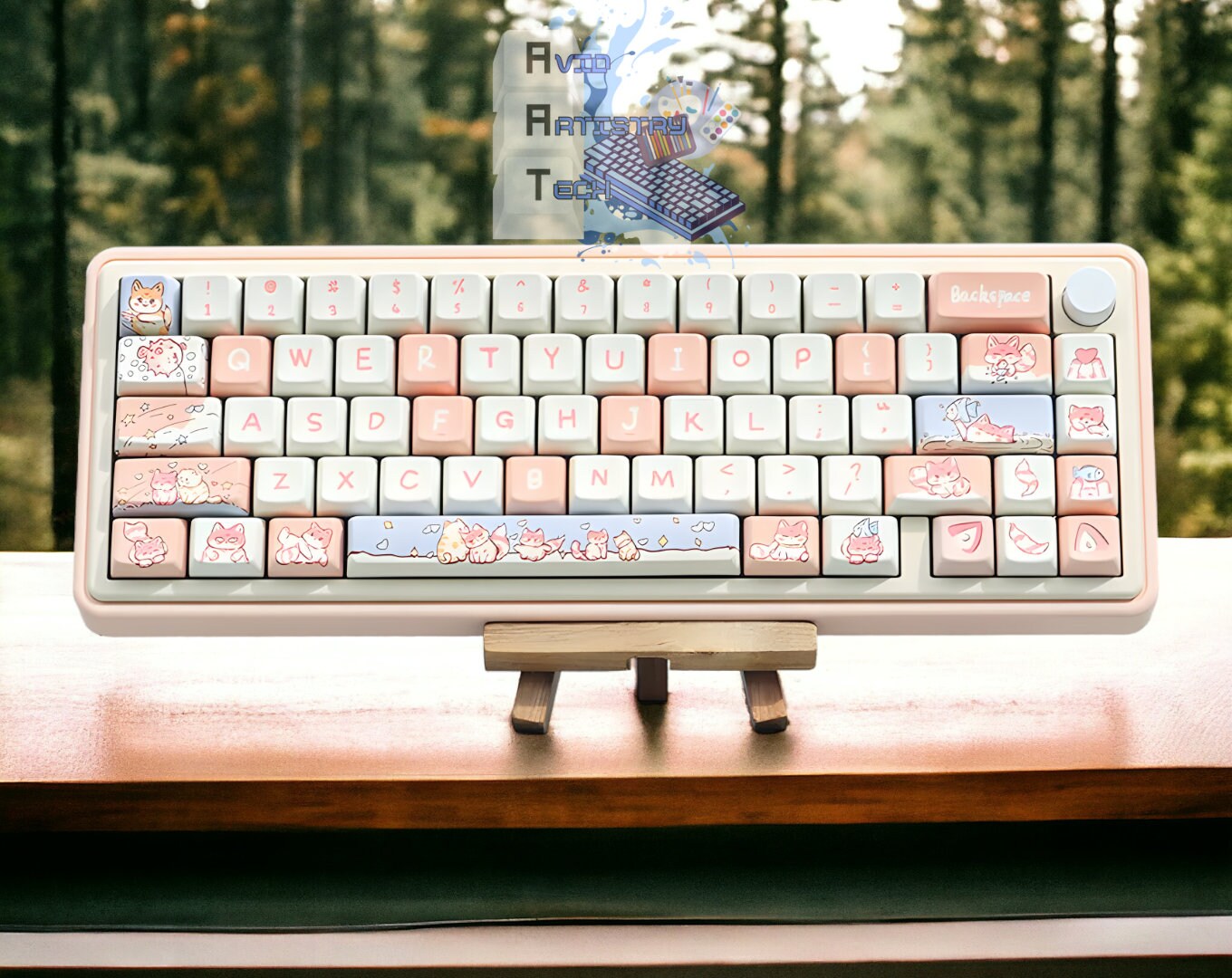 Cartoon Cat Keycap Set, Fun Colorful Unique Cute Kitty Feline Kitten ...