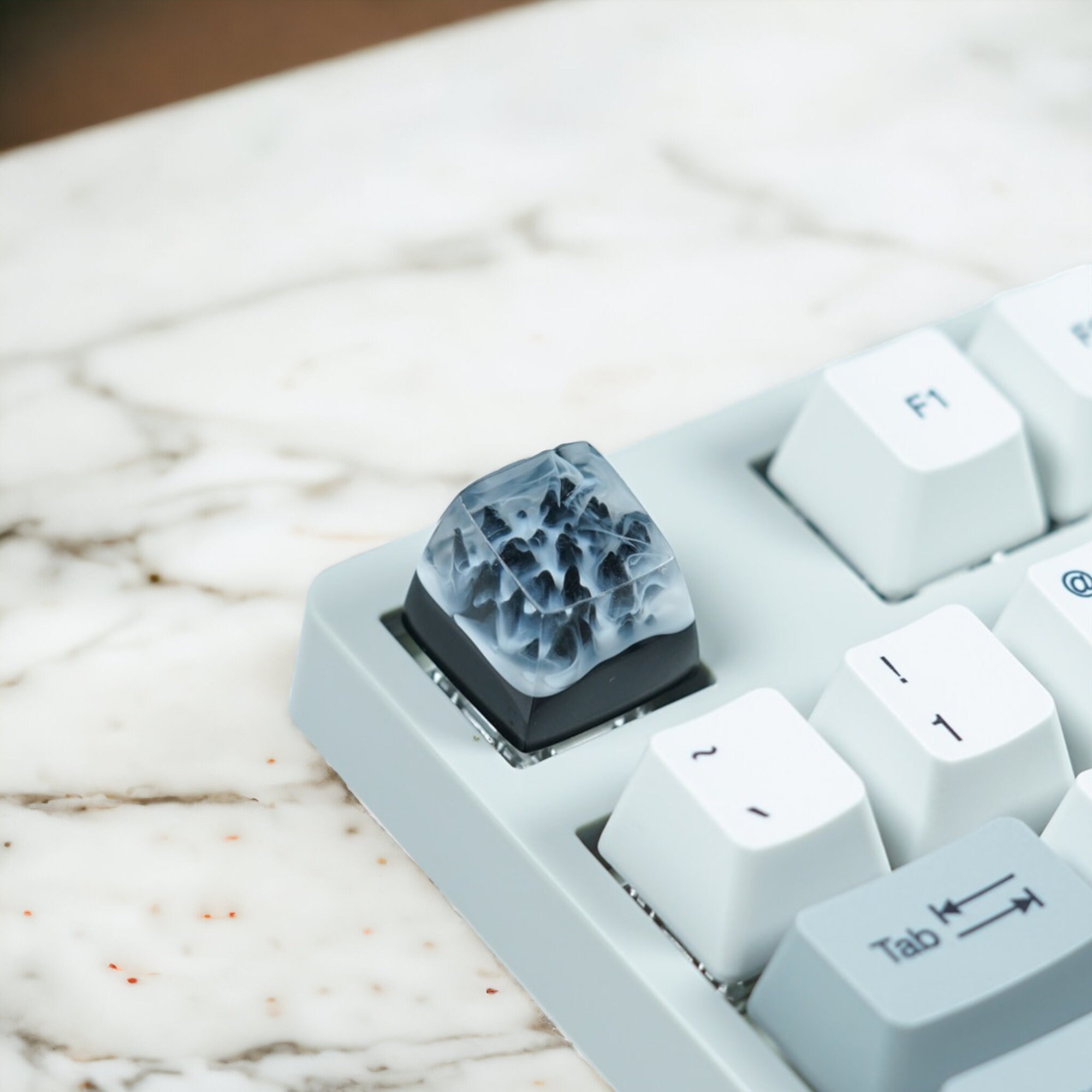 Cloudy Mountains Resin Keycap, 3D Nature Landscape Summit Alps Foggy ...