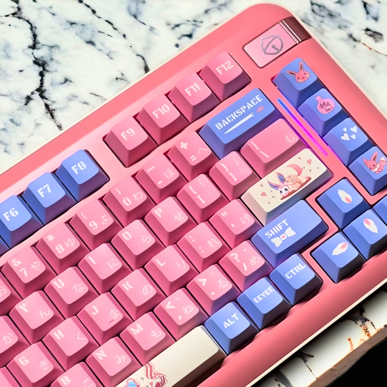 Eevee Pokemon Keycaps Set, Cute Japanese Anime Theme Inspired Gaming ...