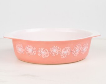 Pink Daisy Vintage Pyrex Oval Covered Casserole Dish With Lid 043 ...