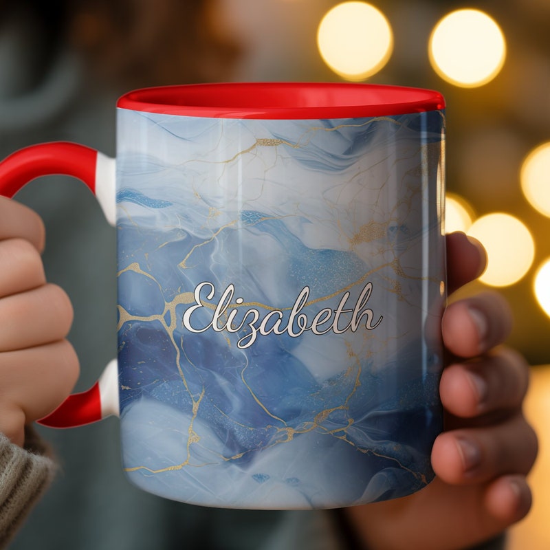 Blue and Gold Mug - Etsy