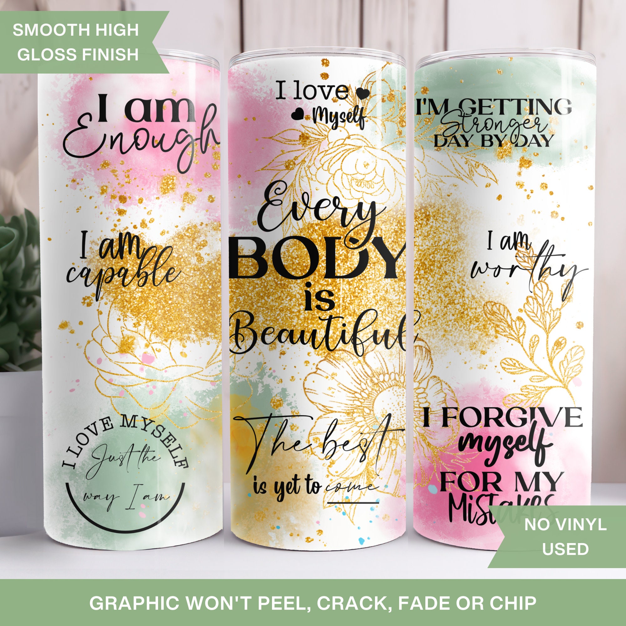 Daily Affirmations Tumbler, Daily Affirmations Cup for Her, Self ...