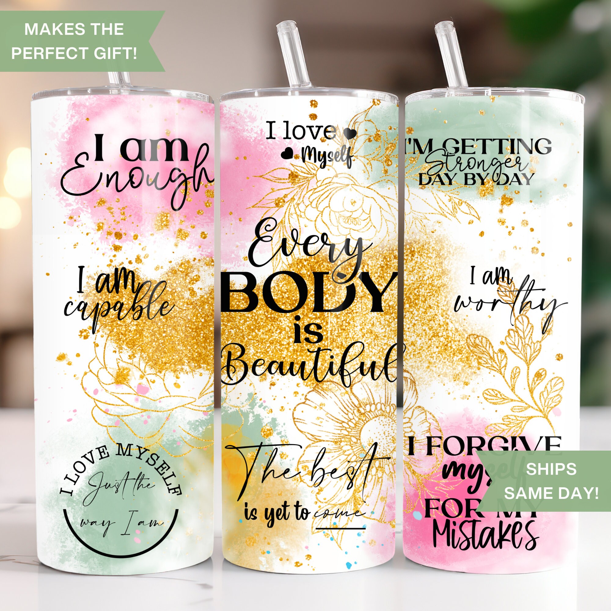 Daily Affirmations Tumbler, Daily Affirmations Cup for Her, Self ...