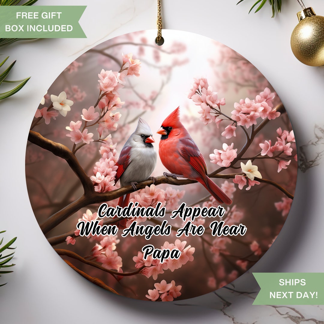 Personalized in Loving Memory Memorial Cardinal Ornament, Loss of Dad ...