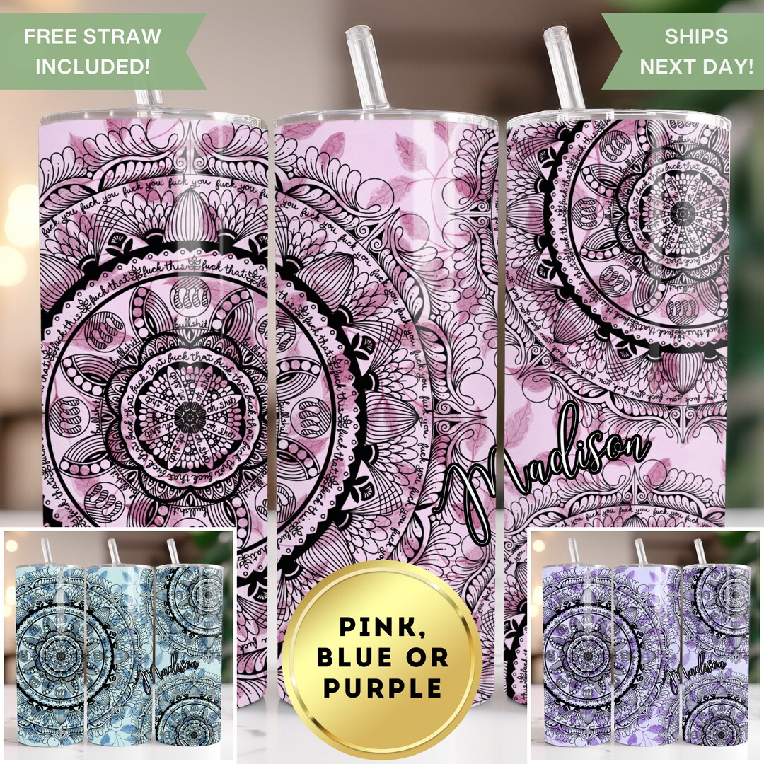 Curse Word Mandala Tumbler, Secret Cuss Words Mandala Tumbler, Hidden ...