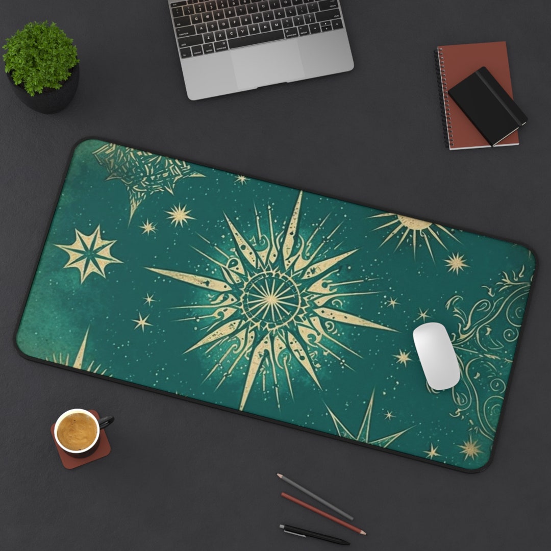 Vintage Celestial Desk Mat, Large Mouse Pad, Star Map Design, Astrology ...