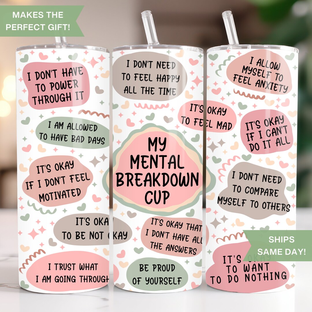 My Mental Breakdown Cup, Daily Affirmations Cup for Her, Self ...