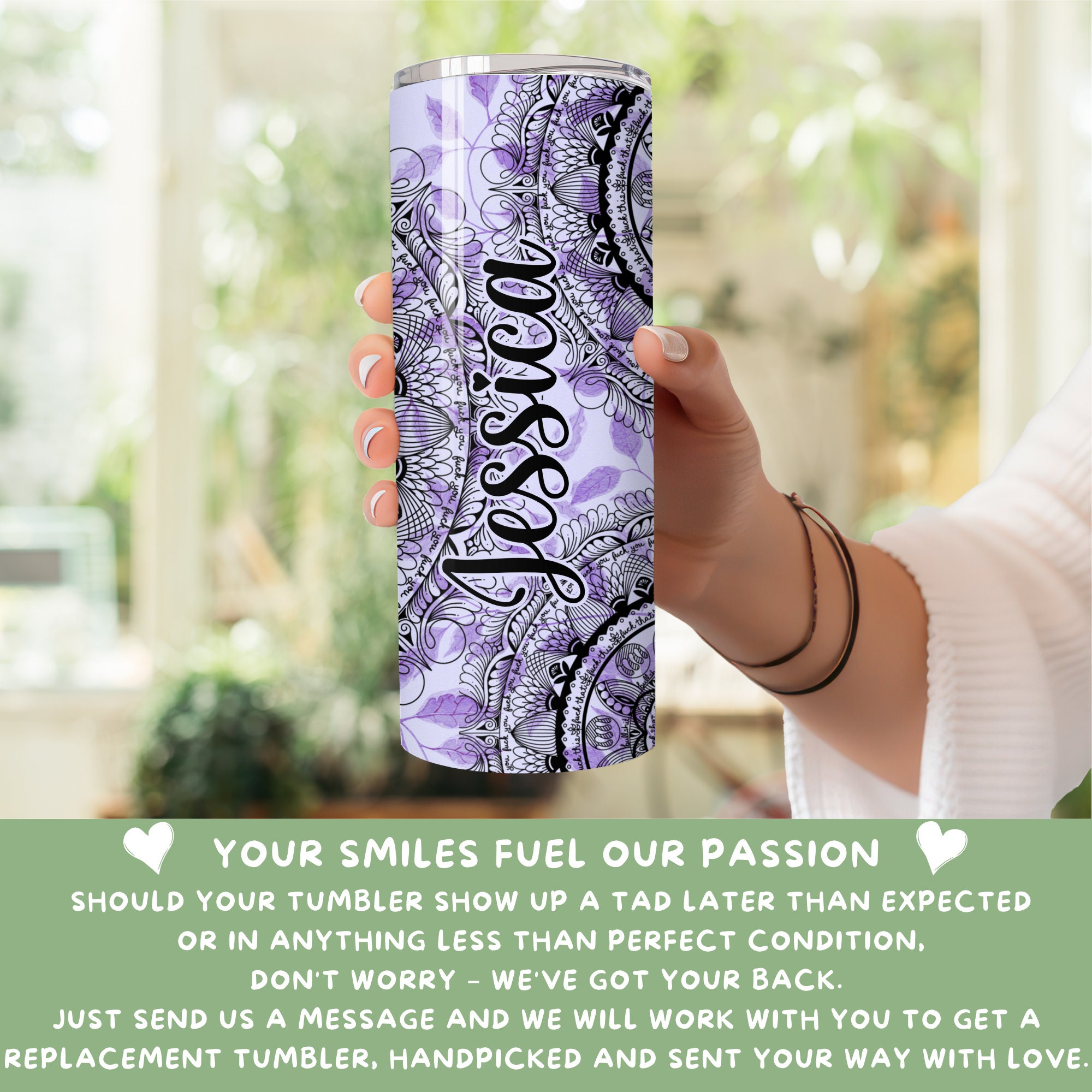 Custom Curse Word Mandala Tumbler, Secret Cuss Words Mandala Tumbler ...