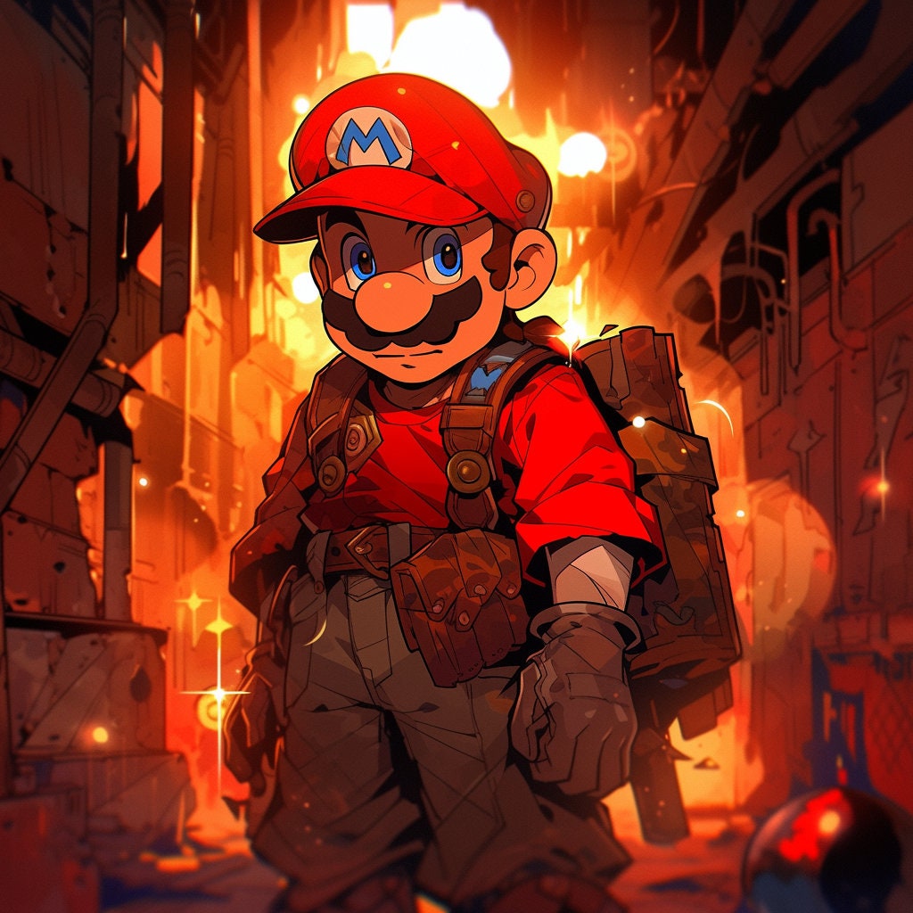 Old Super Mario in a Coliseum Wall Art - Etsy