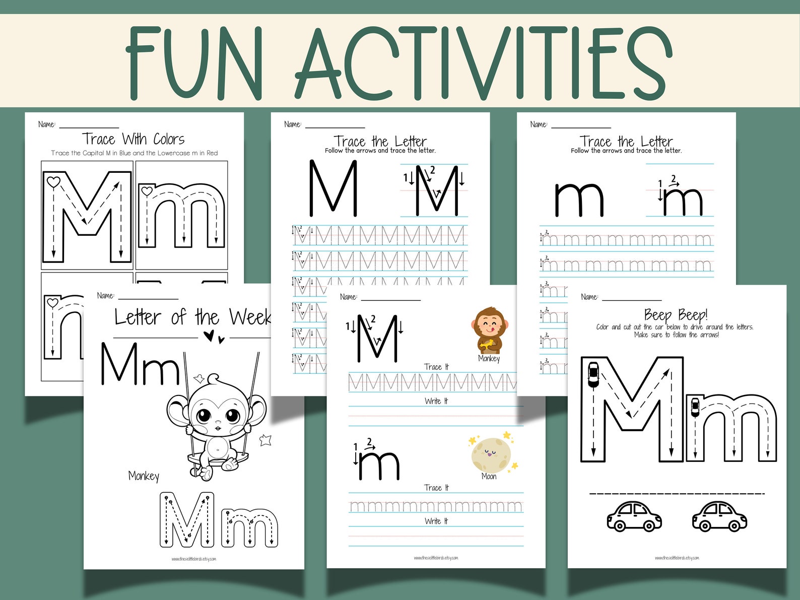 Letter of the Week Worksheets Printable, Alphabet Busy Book, Learning ...