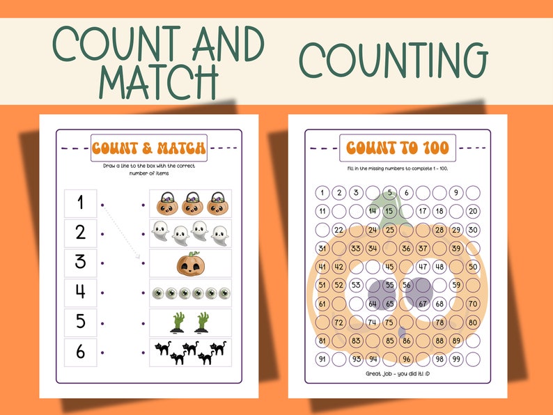 Printable Halloween Activity Worksheets for Children, Halloween Bundle ...