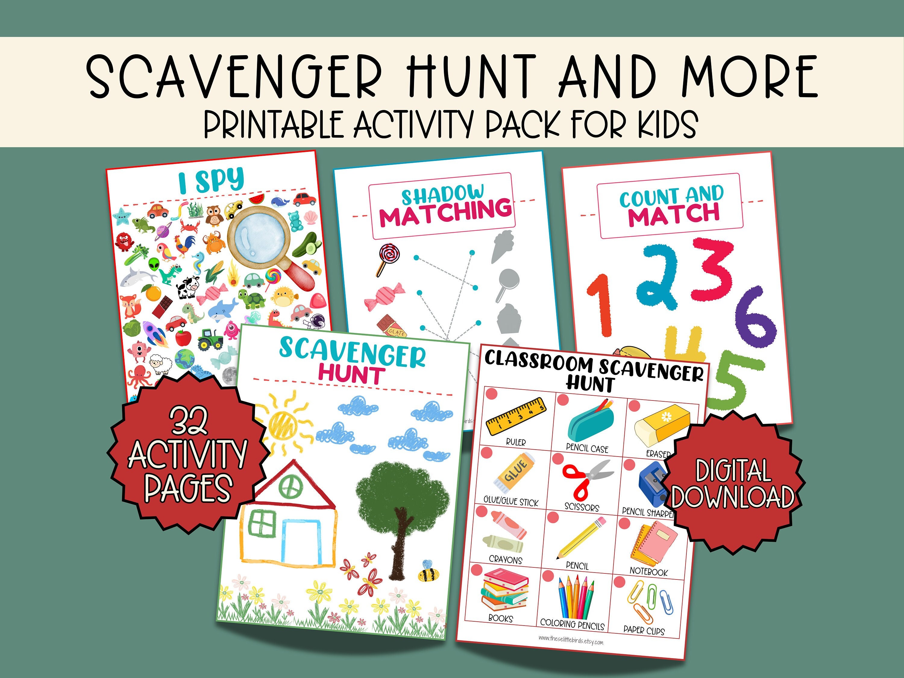 Kid's Educational Activity Printable Workbook for Kids, Educational ...