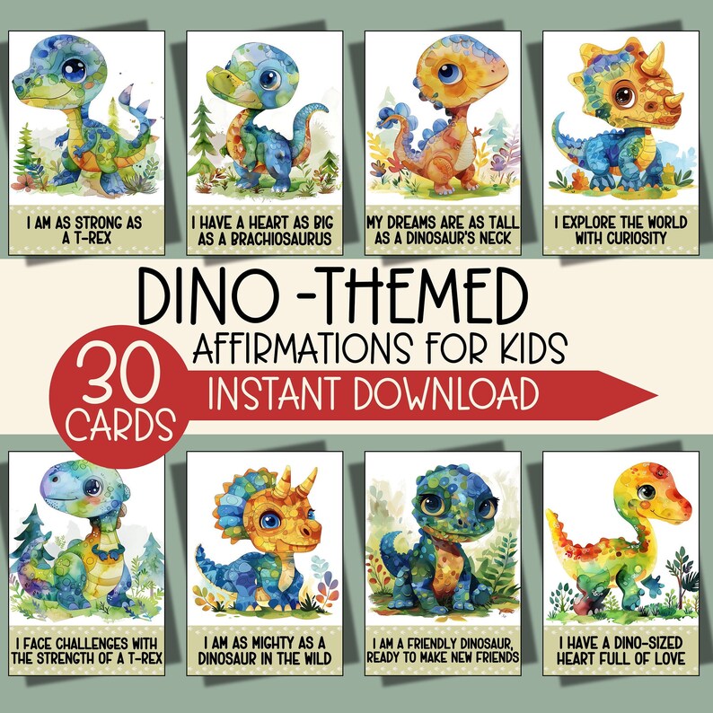 Children's Printable Affirmation Cards, Cute Positive Encouraging ...