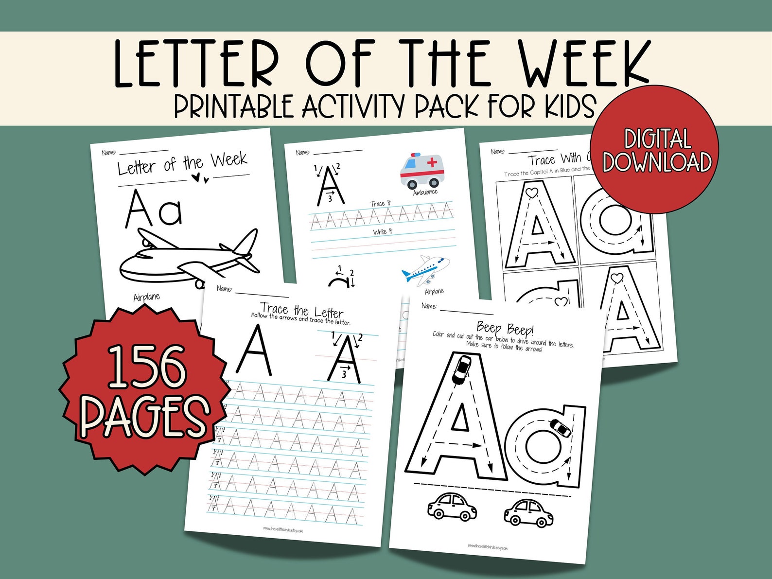 Letter of the Week Worksheets Printable, Alphabet Busy Book, Learning ...