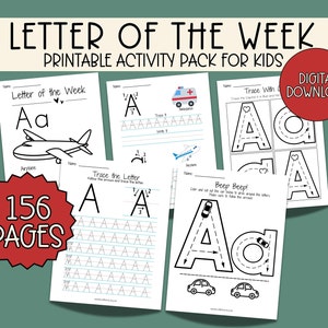 Letter of the Week Worksheets Printable, Alphabet Busy Book, Learning ...