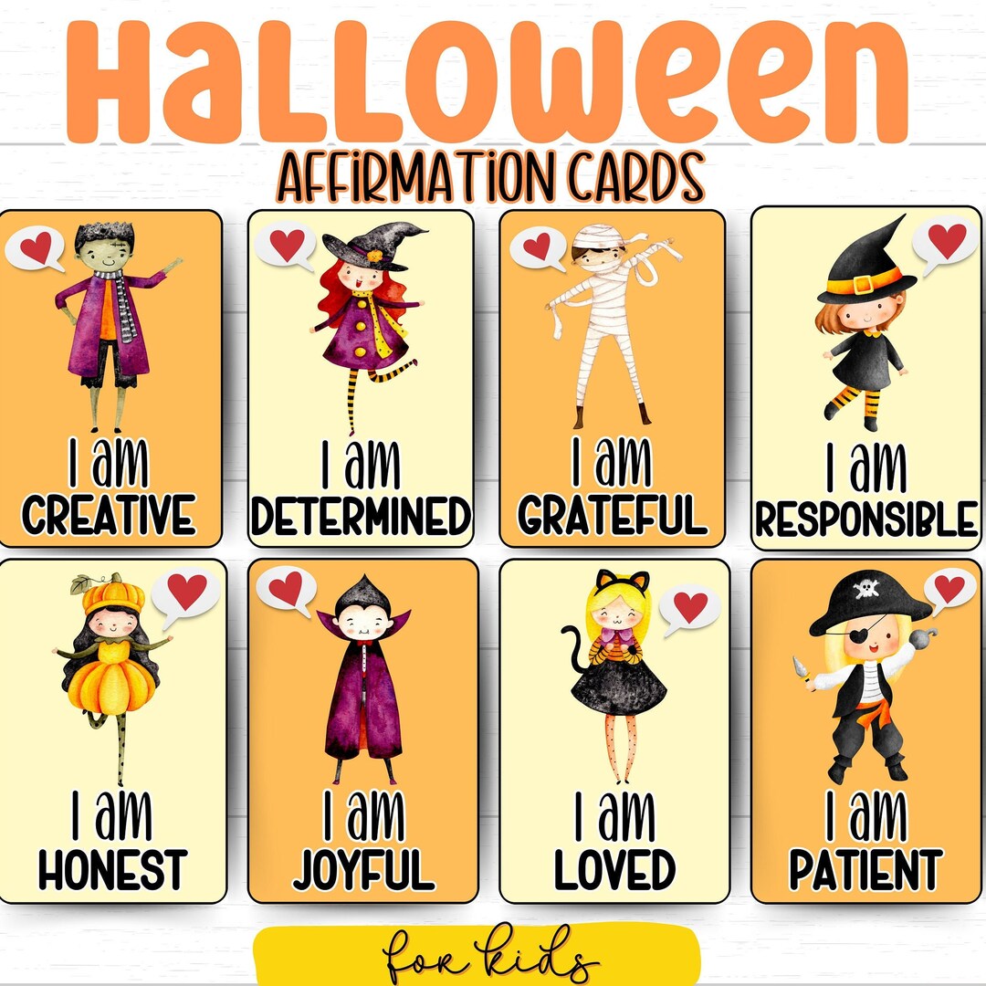 Affirmation Cards, Halloween, Printable Affirmations for Kids ...