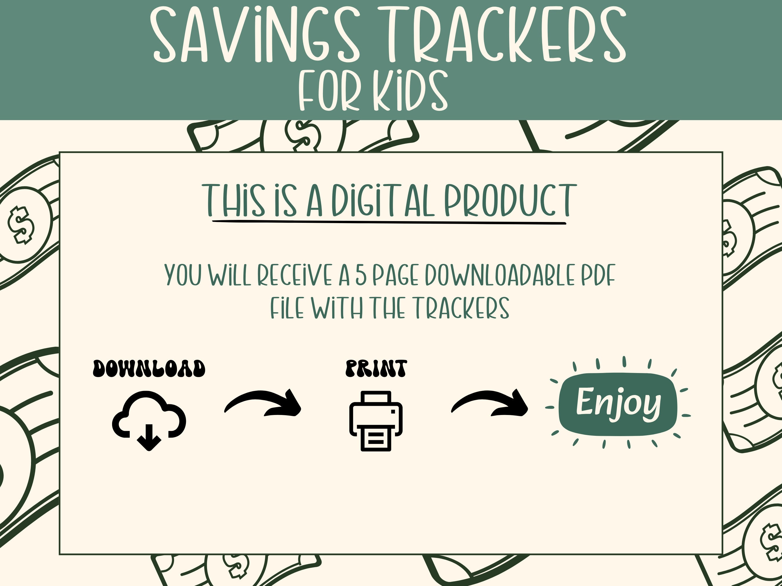 Fun and Cute Savings Tracker Challenges for Kids. Includes Coin and ...