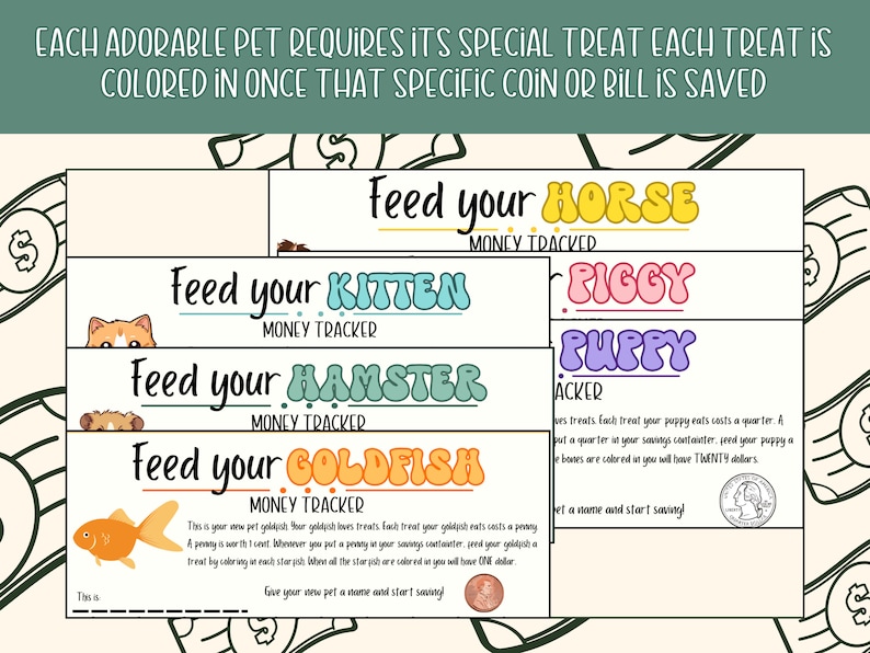 Fun and Cute Savings Tracker Challenges for Kids. Includes Coin and ...