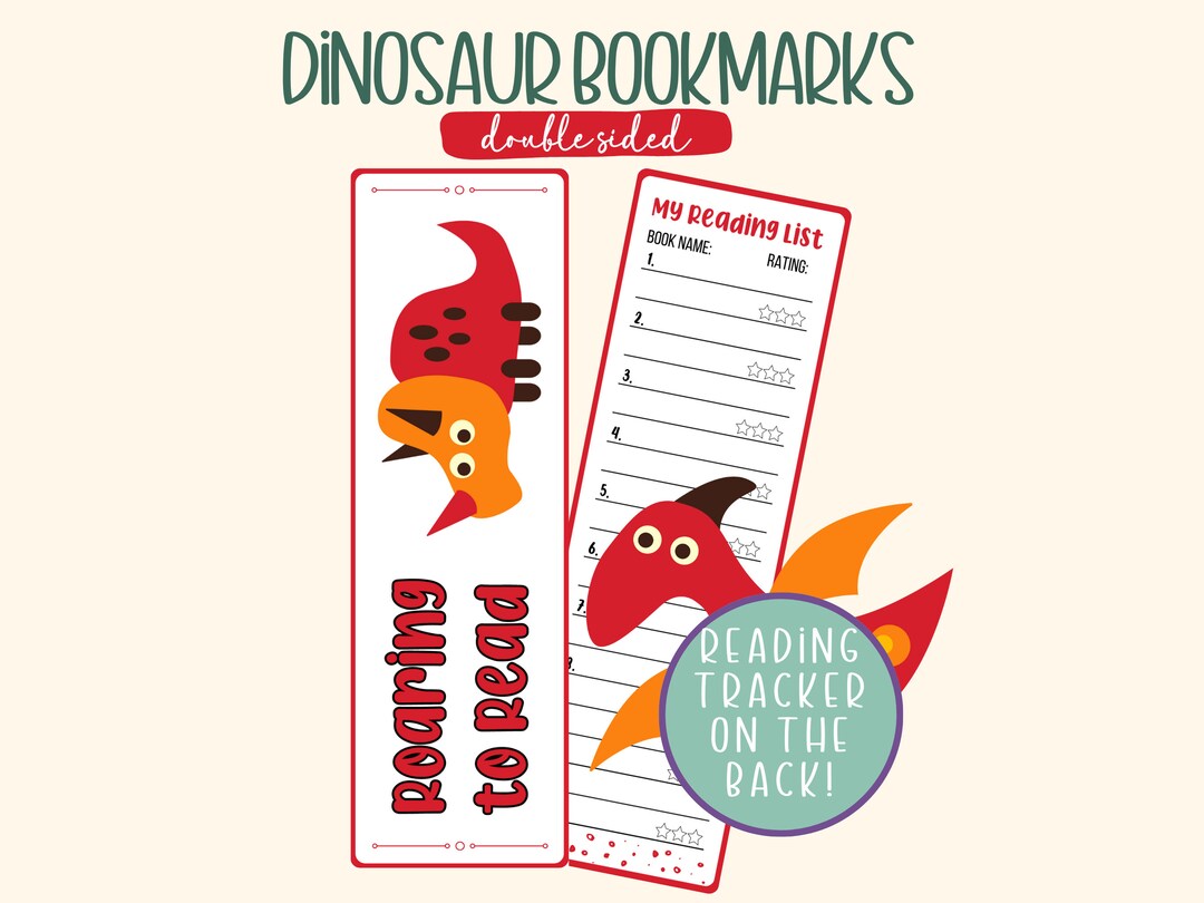 Printable Bookmarks, Bookmark, Dinosaur, Bookmark for Kids, Book ...