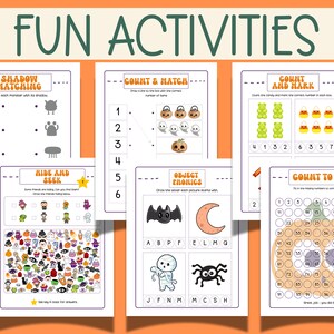 Printable Halloween Activity Worksheets for Children, Halloween Bundle ...