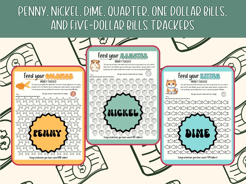 Fun and Cute Savings Tracker Challenges for Kids. Includes Coin and ...