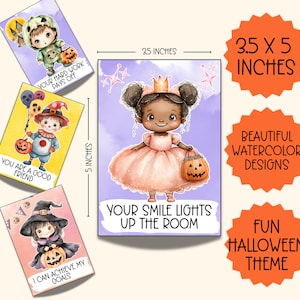 Halloween Themed Children's Printable Affirmation Cards, Cute Positive ...