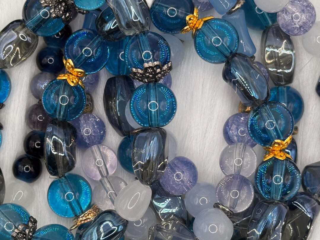 Handmade Glass Bead Bracelet: Elegant Beaded Jewelry, Adjustable Size ...