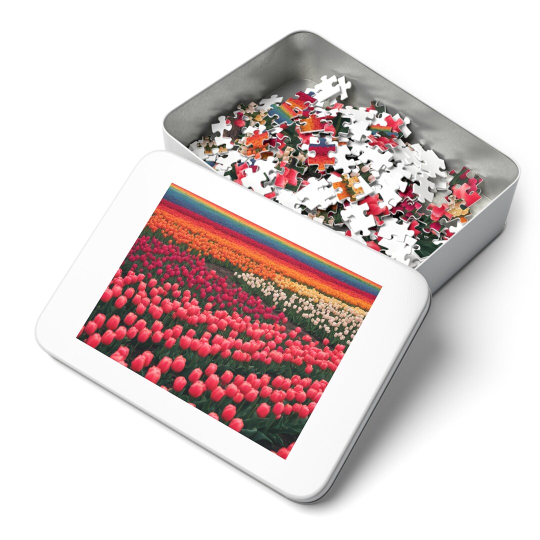 Rainbow Tulip Jigsaw Puzzle 110, 252, 500,1000 Piece - Etsy