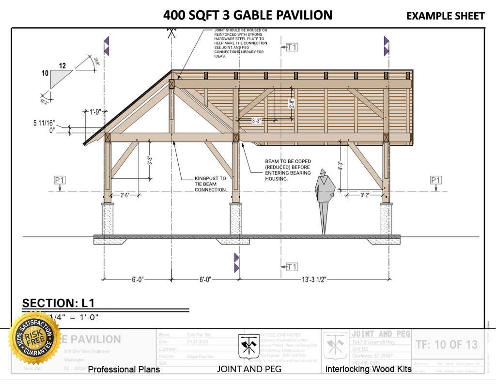 3 Gable Timber Pavilion - Etsy