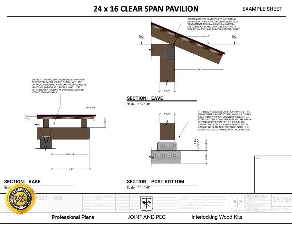 24X16 Clear Span Pavilion Plan - Etsy