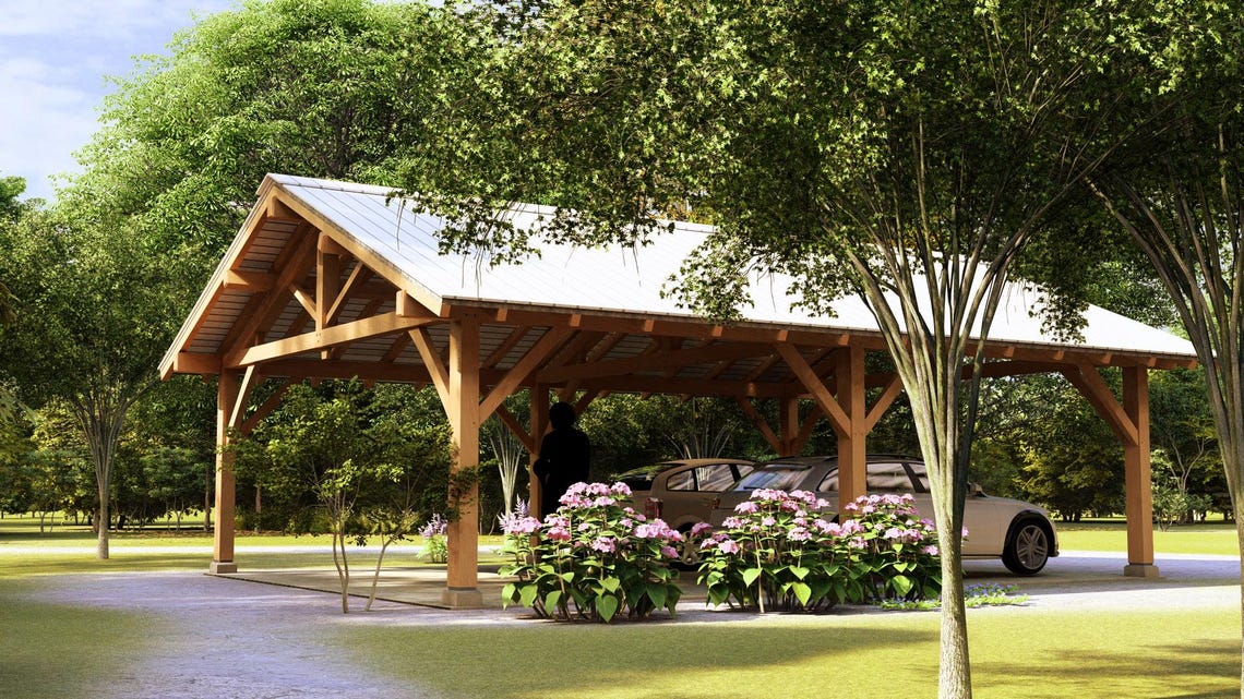 24x32 Timber Frame Carport - Etsy
