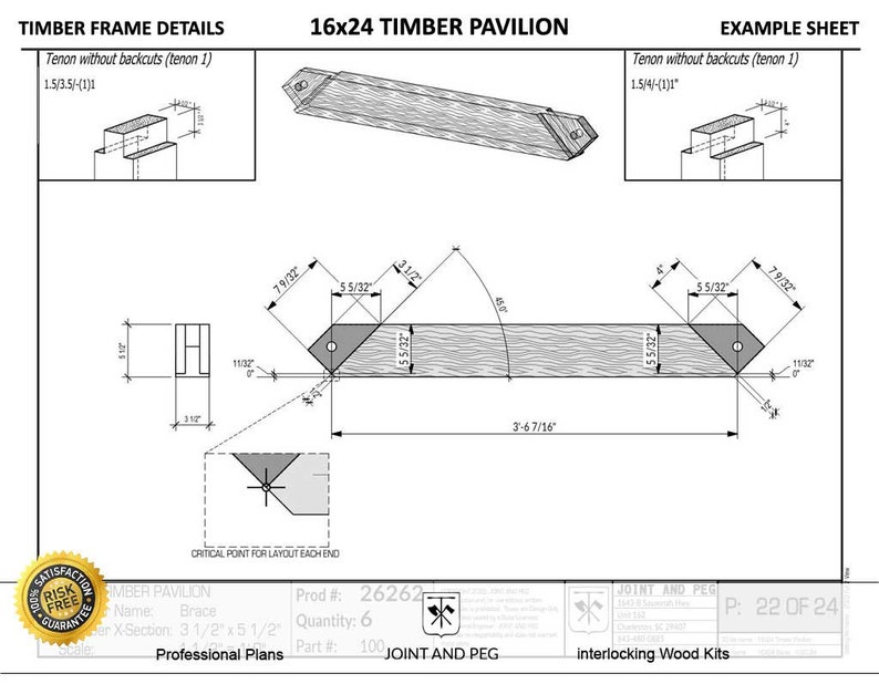 16x24 Gable Timber Frame Plan - Etsy