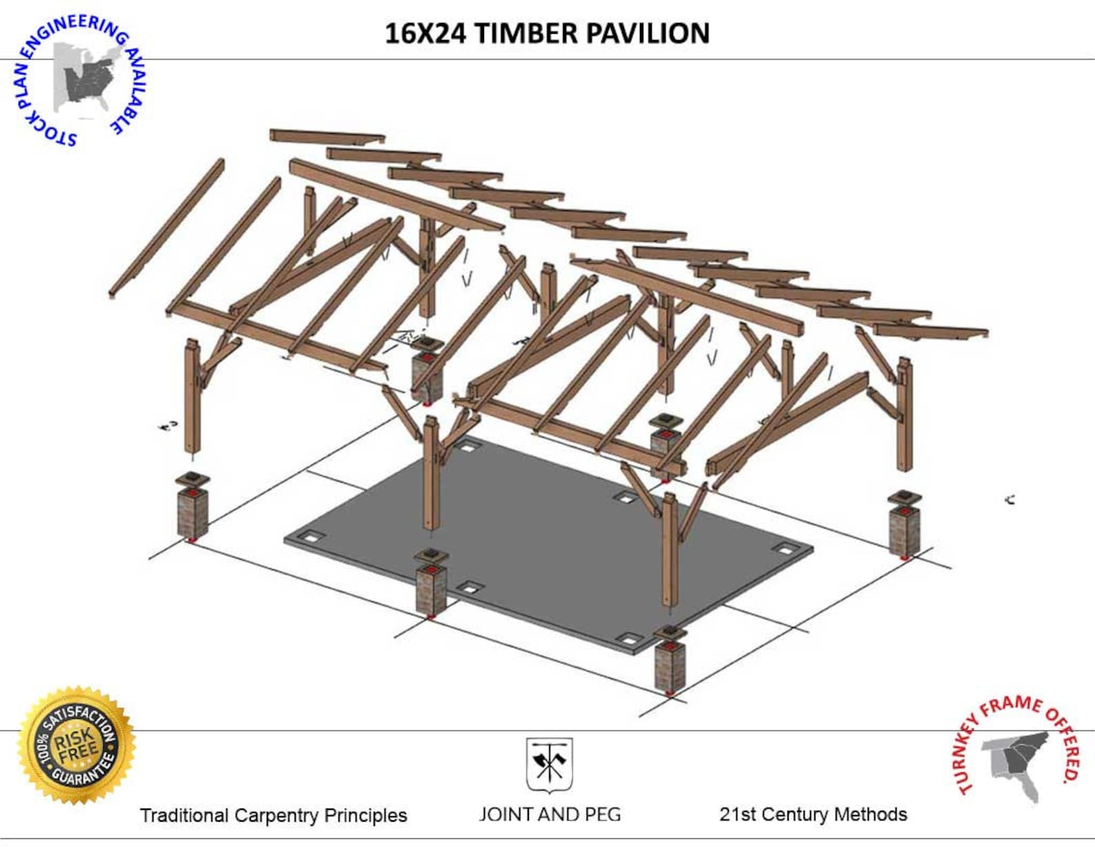 16x24 Gable Timber Frame Plan - Etsy