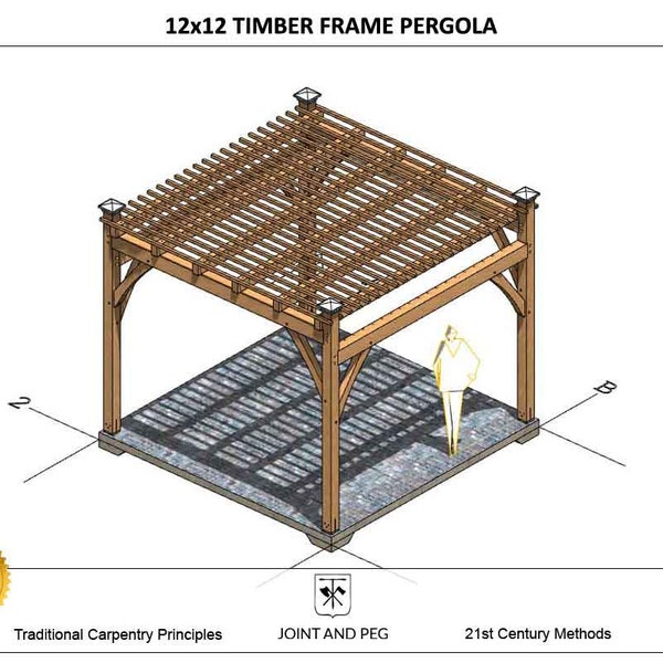 Timber Frame Pergola Plans - Etsy