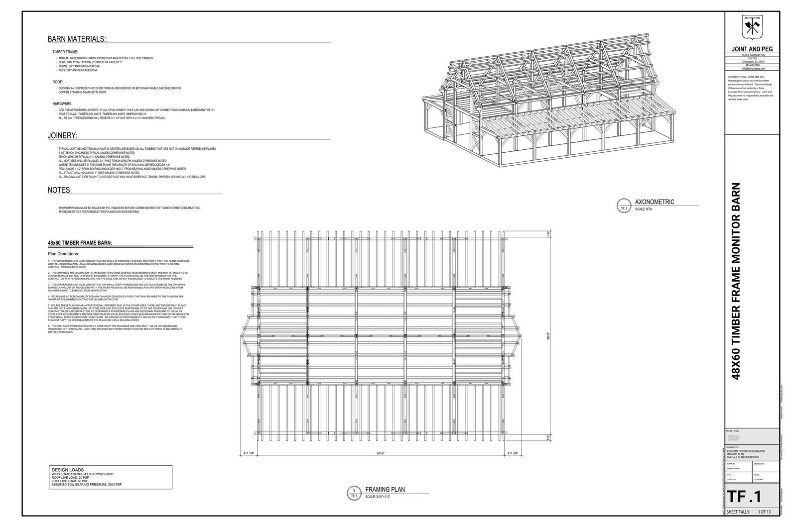 48x60 Monitor Timber Frame Barn Plan - Etsy Canada