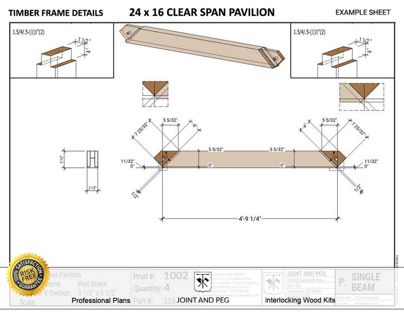 24X16 Clear Span Pavilion Plan - Etsy