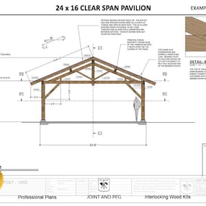 24X16 Clear Span Pavilion Plan - Etsy