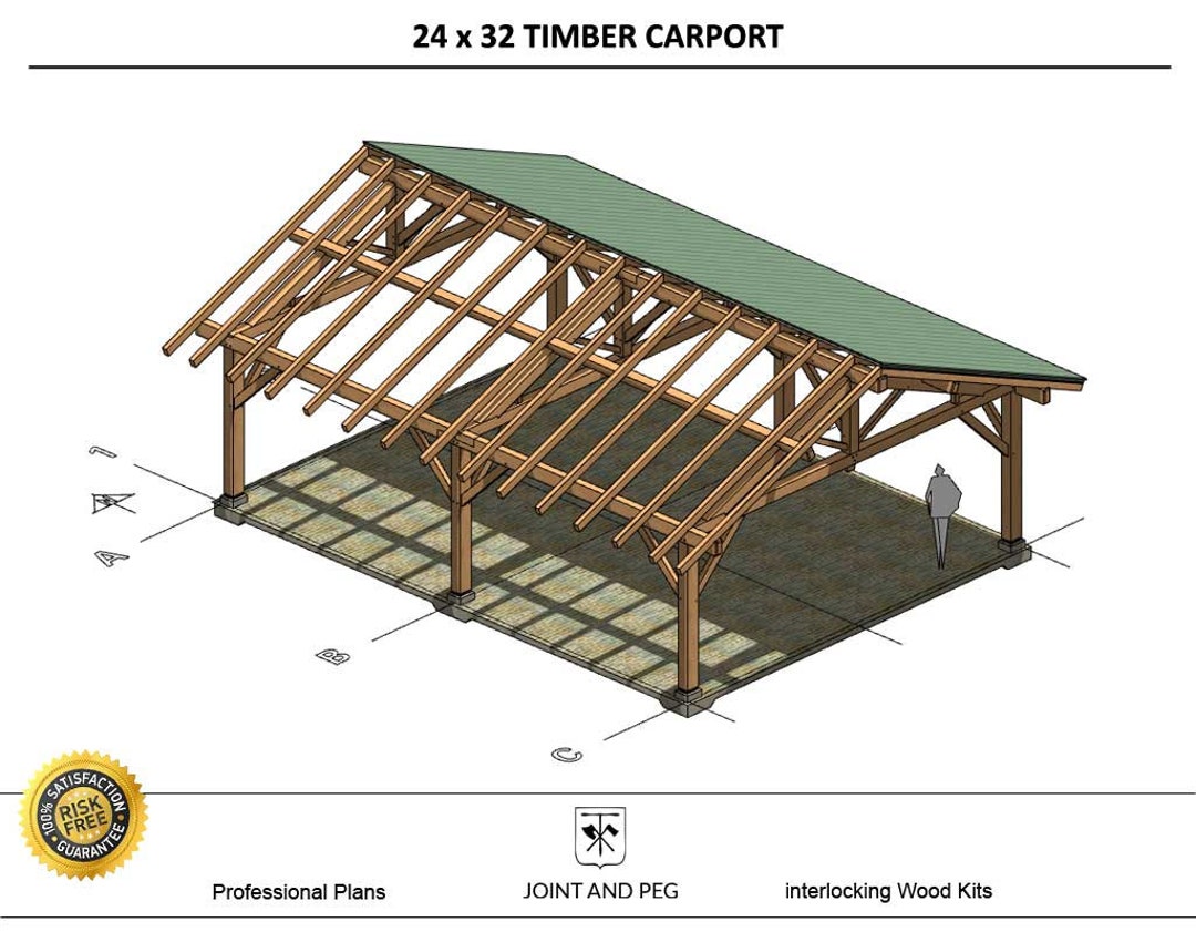24x32 Timber Frame Carport - Etsy