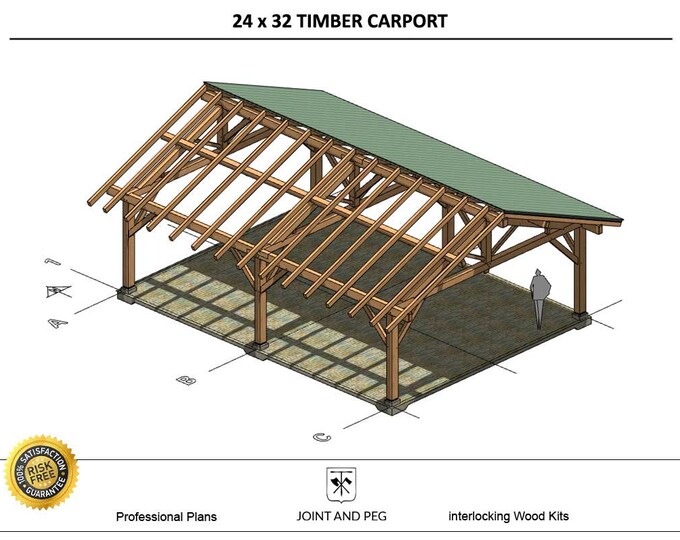 48x60 Monitor Timber Frame Barn Plan - Etsy Canada