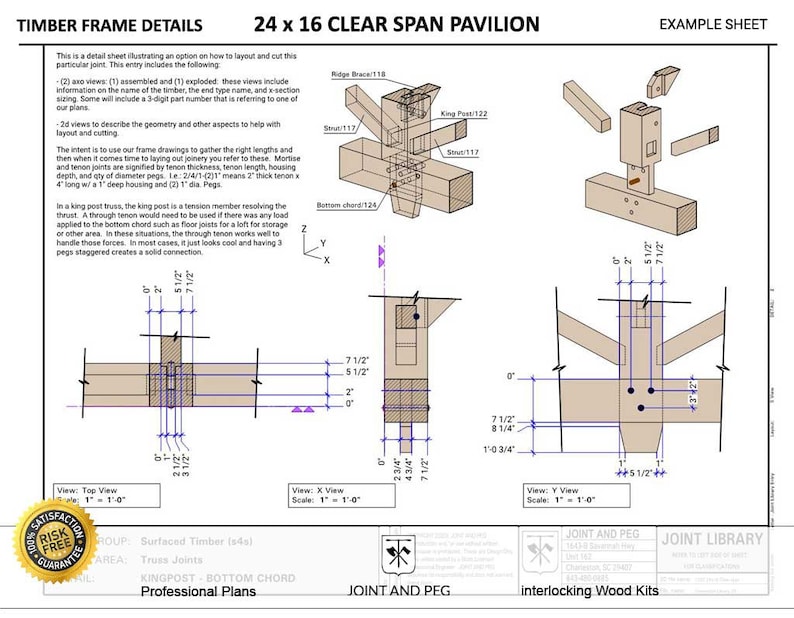24X16 Clear Span Pavilion Plan - Etsy