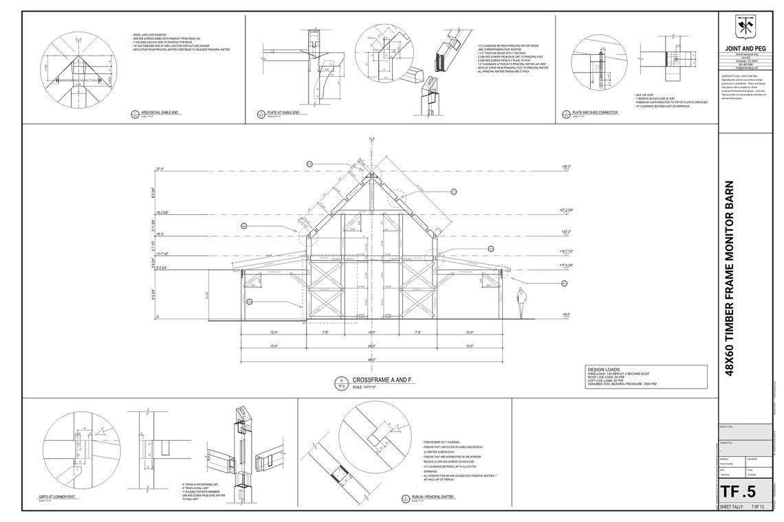 48x60 Monitor Timber Frame Barn Plan - Etsy Canada