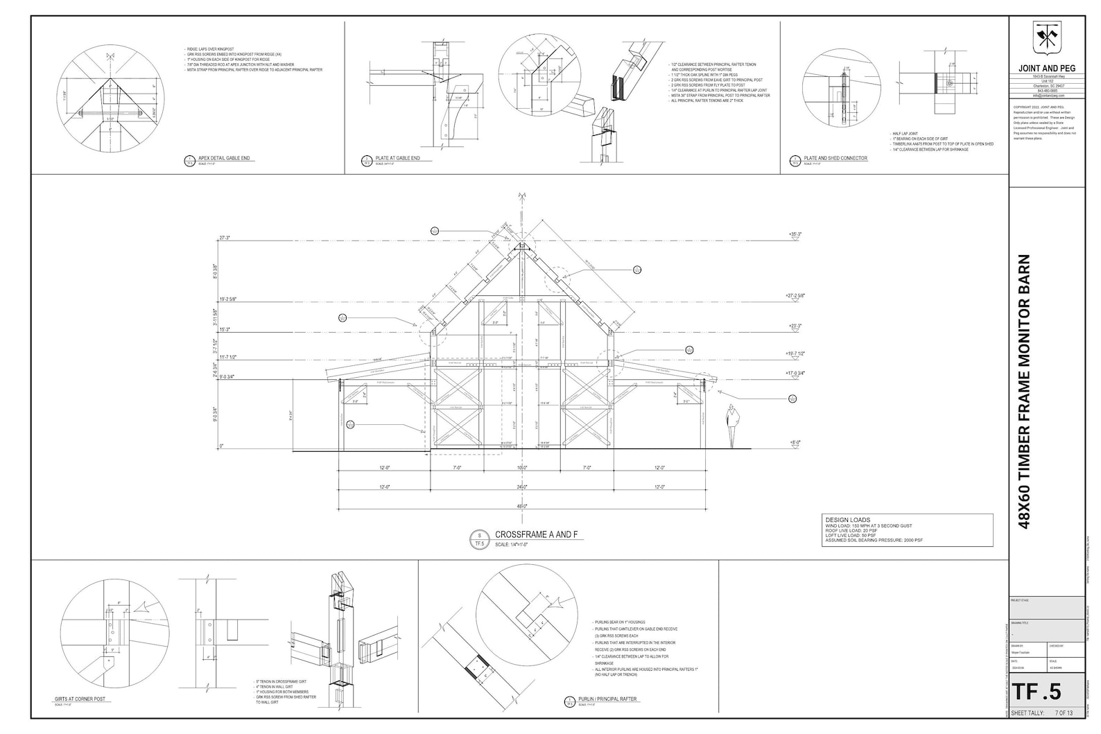 48x60 Monitor Timber Frame Barn Plan - Etsy