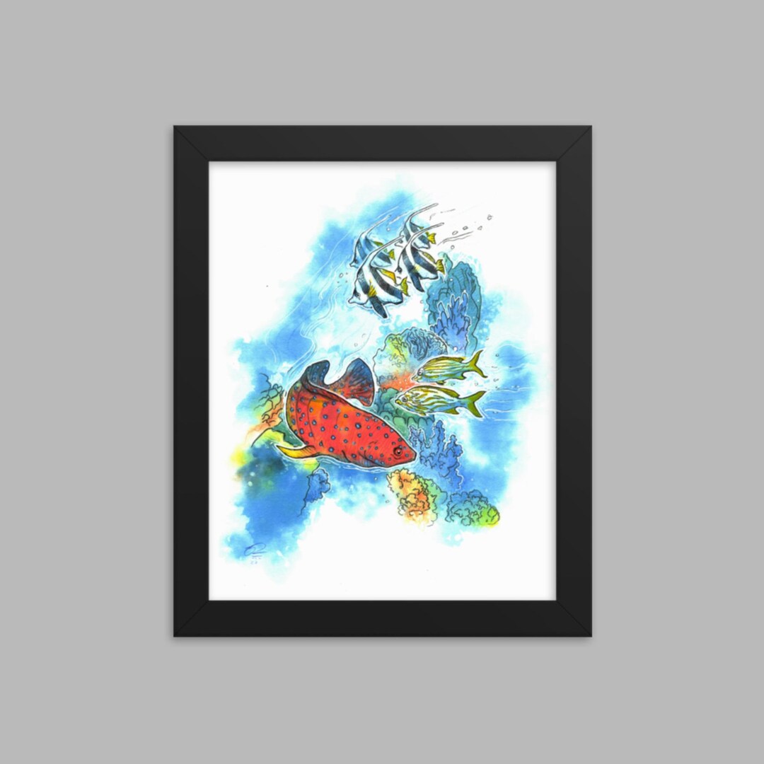 Marine Symphony: Coral Grouper and Friends in Colorful Coral Reef ...