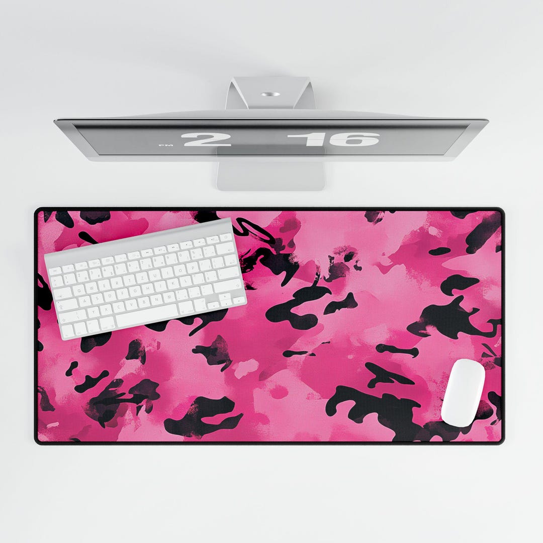 Pink Camouflage Desk Mat, Girly Gaming Accessories - Etsy